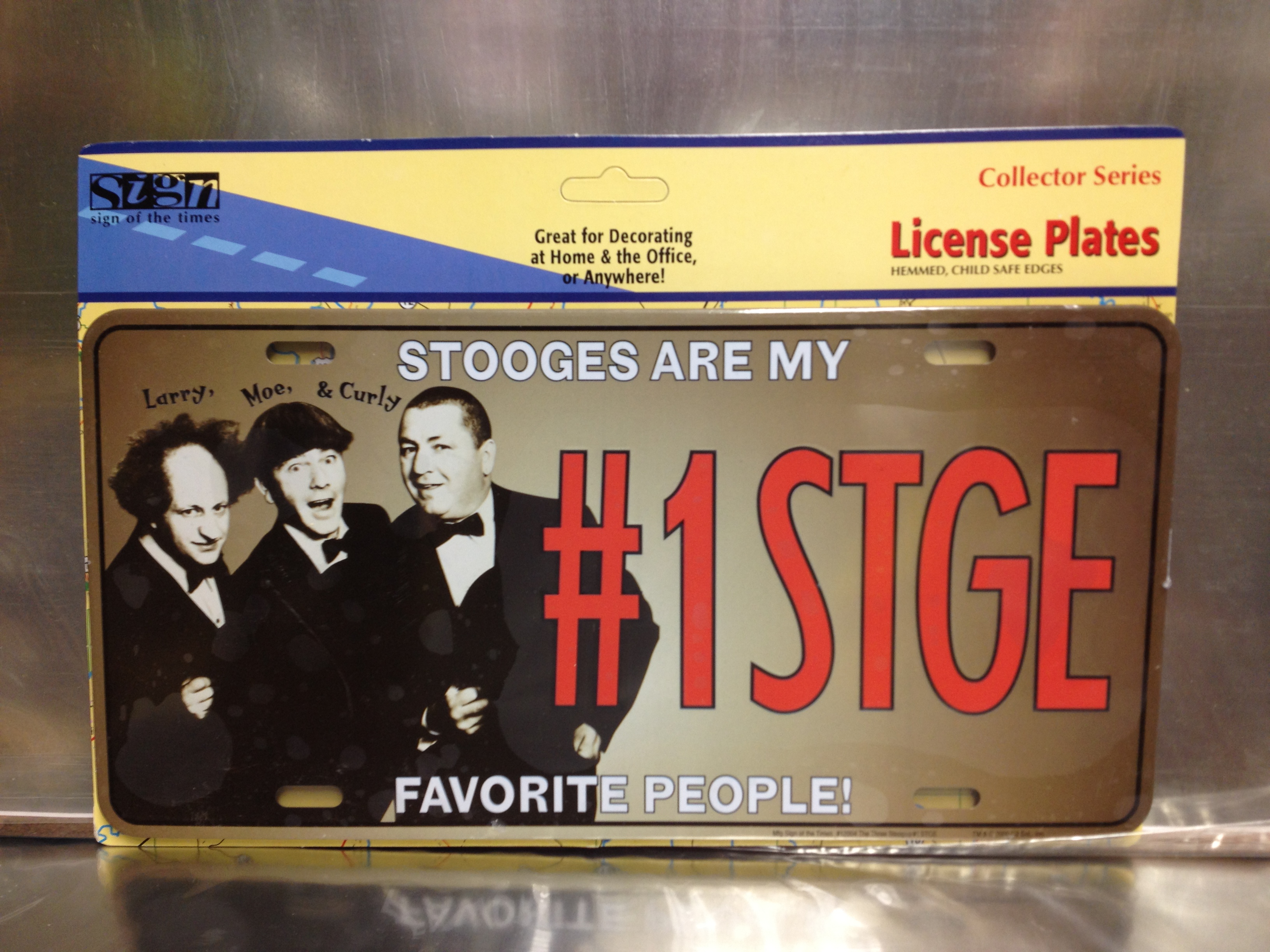 6" X 12" Collector's Series License Plate #1 Stooge Three Stooges New ...