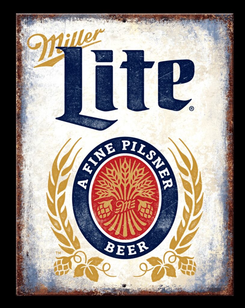 8 1/4" X 10 3/4" MILLER LITE A FINE PILSNER BEER METAL SIGN NEW ...